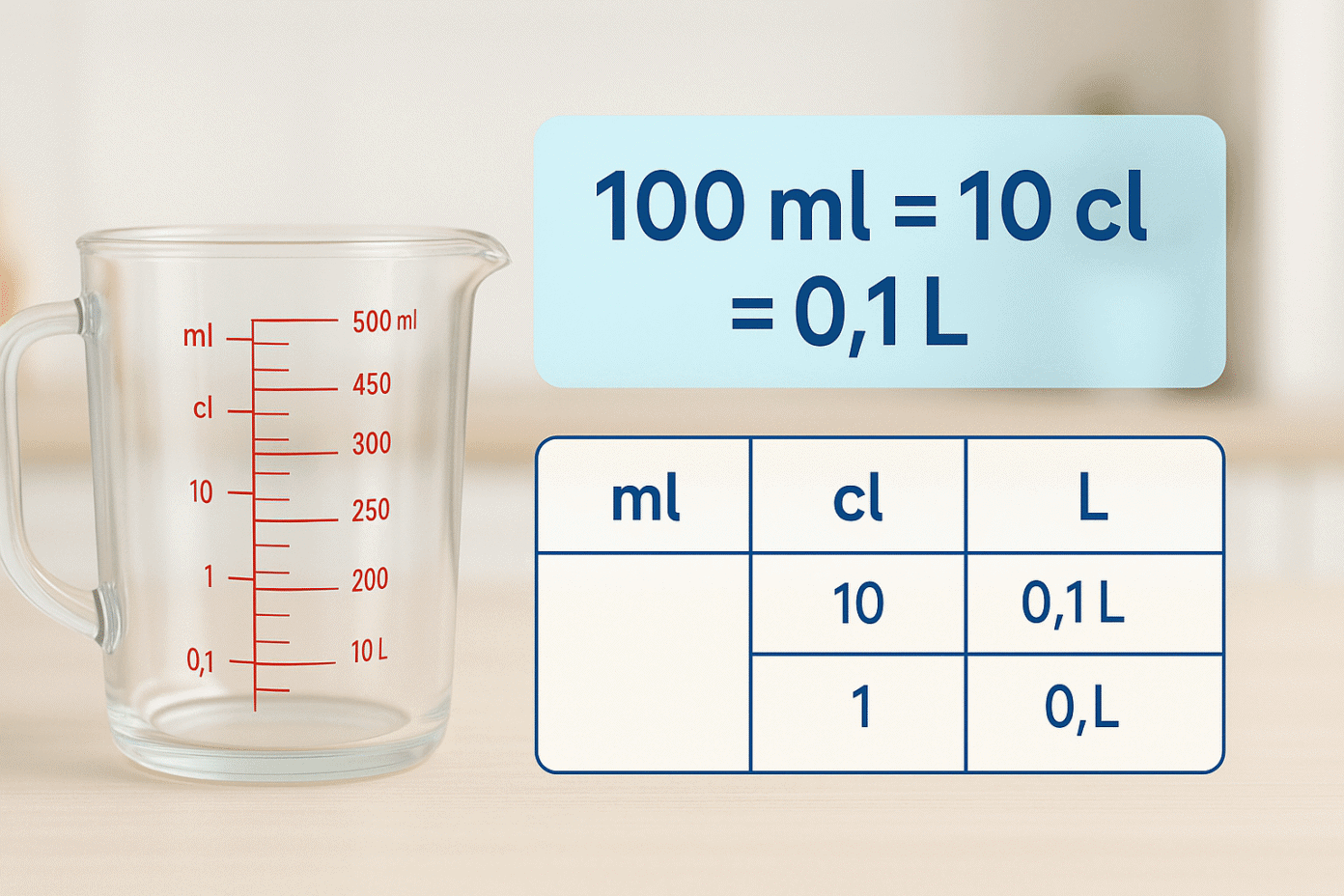 100ml En Cl : Convertisseur Et Tableau Pratique
